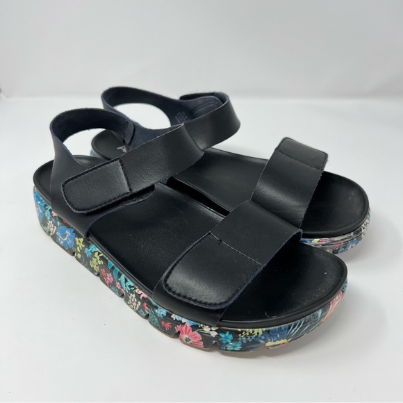 Alegria | Shoes | Alegria Playa Oasis Floral Platform Black Straps Open ...